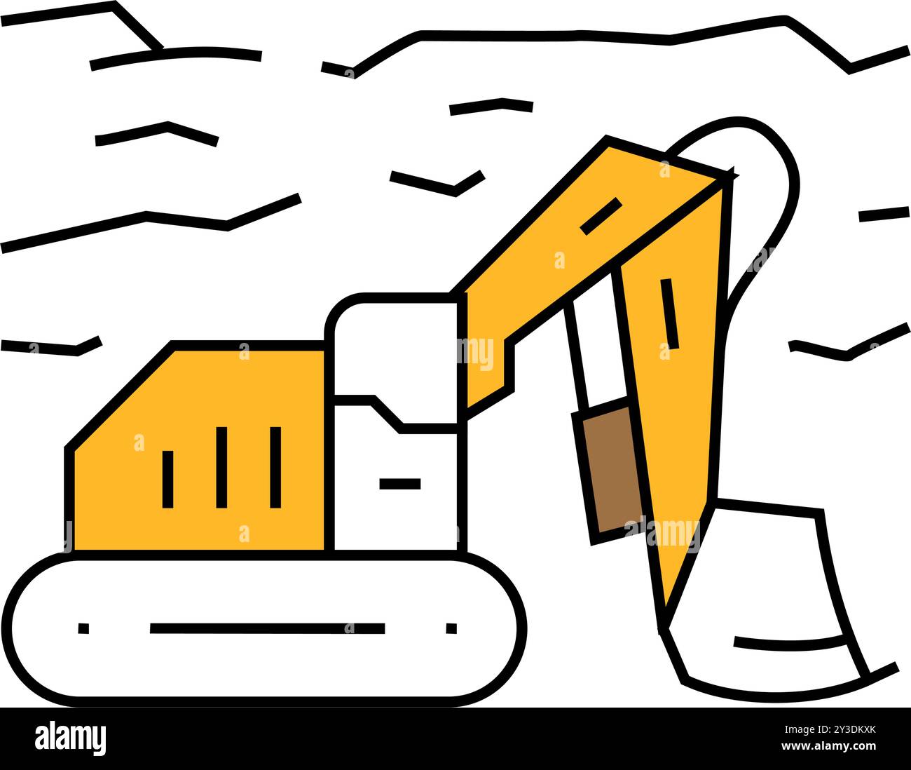 Excavator mining machine color Cut Out Stock Images & Pictures - Alamy