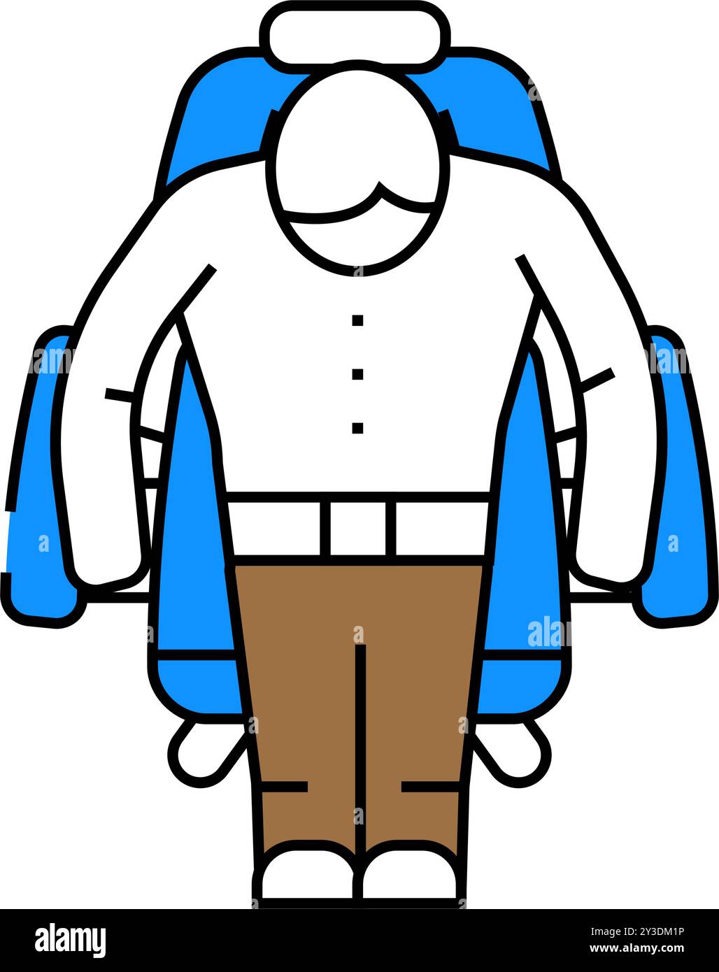 people sitting chair top view icon color illustration Stock Vector ...