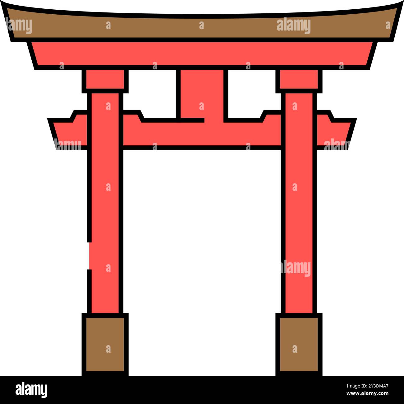 torii gate shintoism icon color illustration Stock Vector Image & Art ...