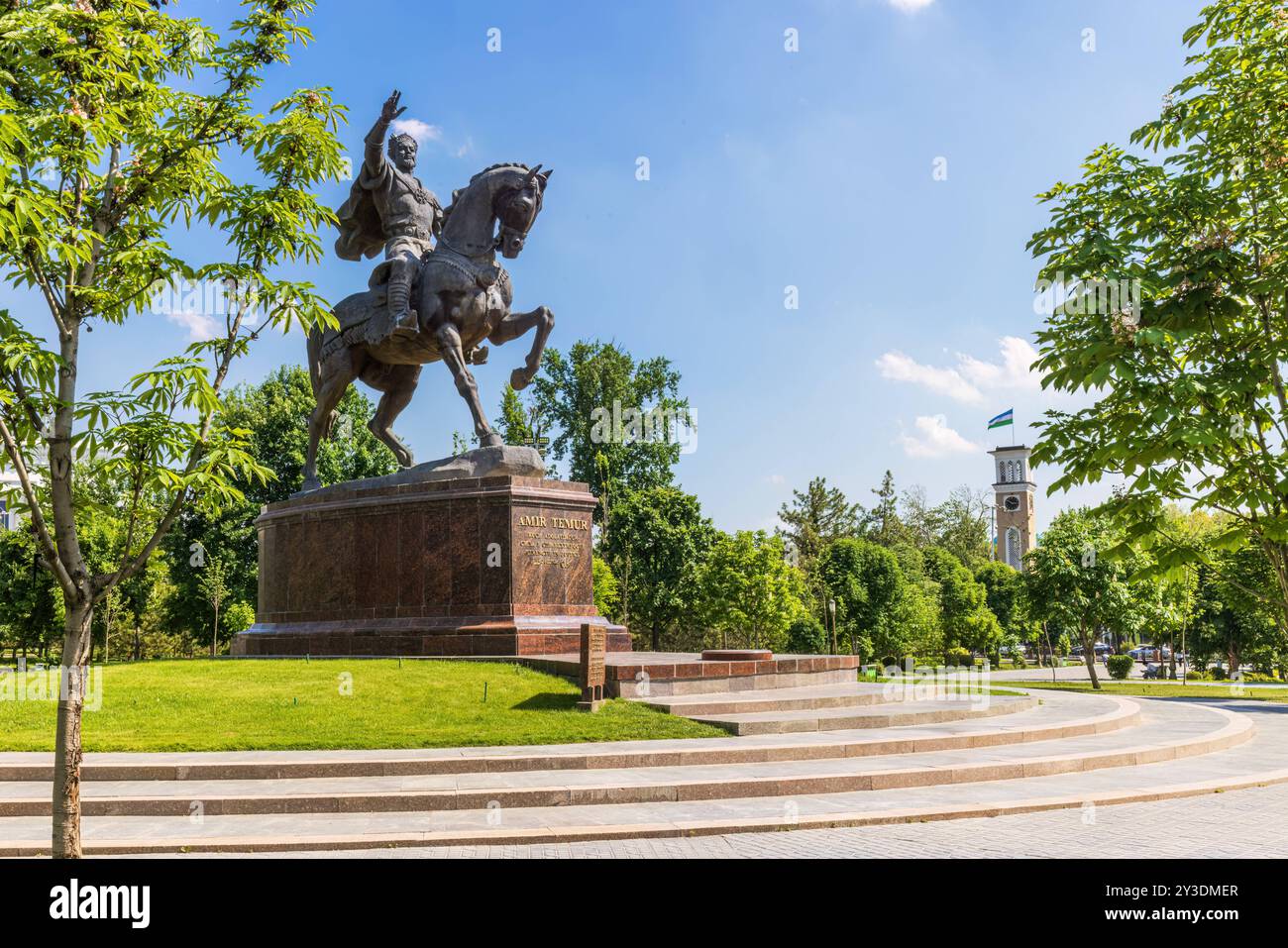 Statue of the legendary Tamerlane Amir Temur on Horseback in Tashkent ...