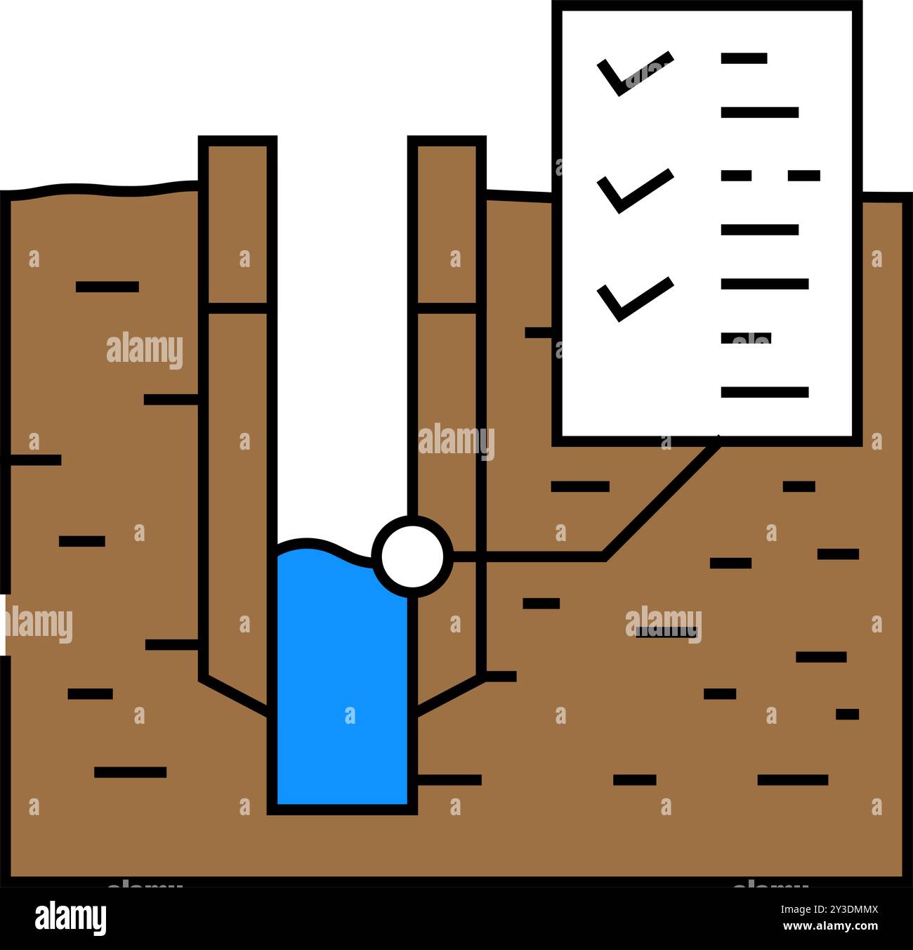 water well testing hydrogeologist icon color illustration Stock Vector ...