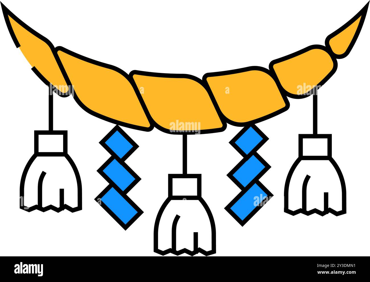 shimenawa rope shintoism icon color illustration Stock Vector Image ...