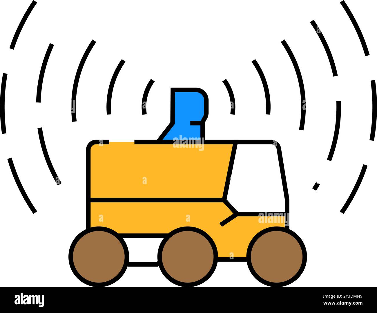 lidar sensors autonomous delivery icon color illustration Stock Vector ...