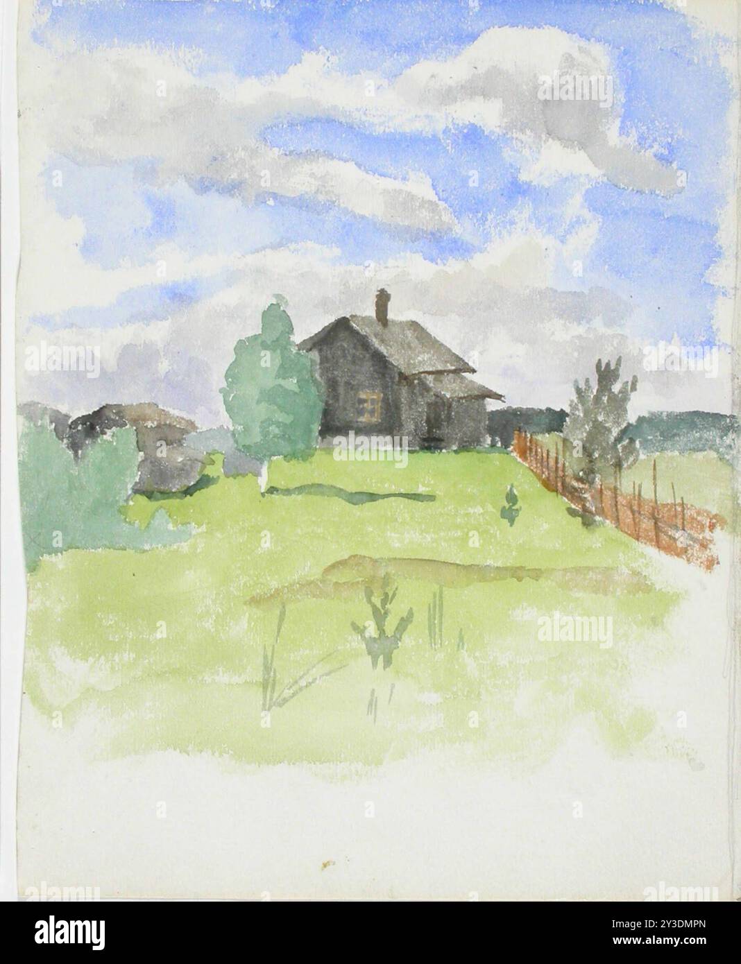 Landscape Study with Cottage Stock Photo - Alamy