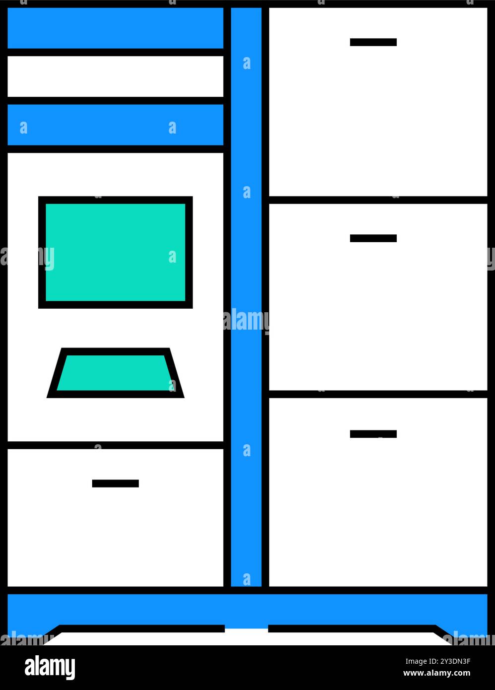 smart lockers autonomous delivery icon color illustration Stock Vector ...