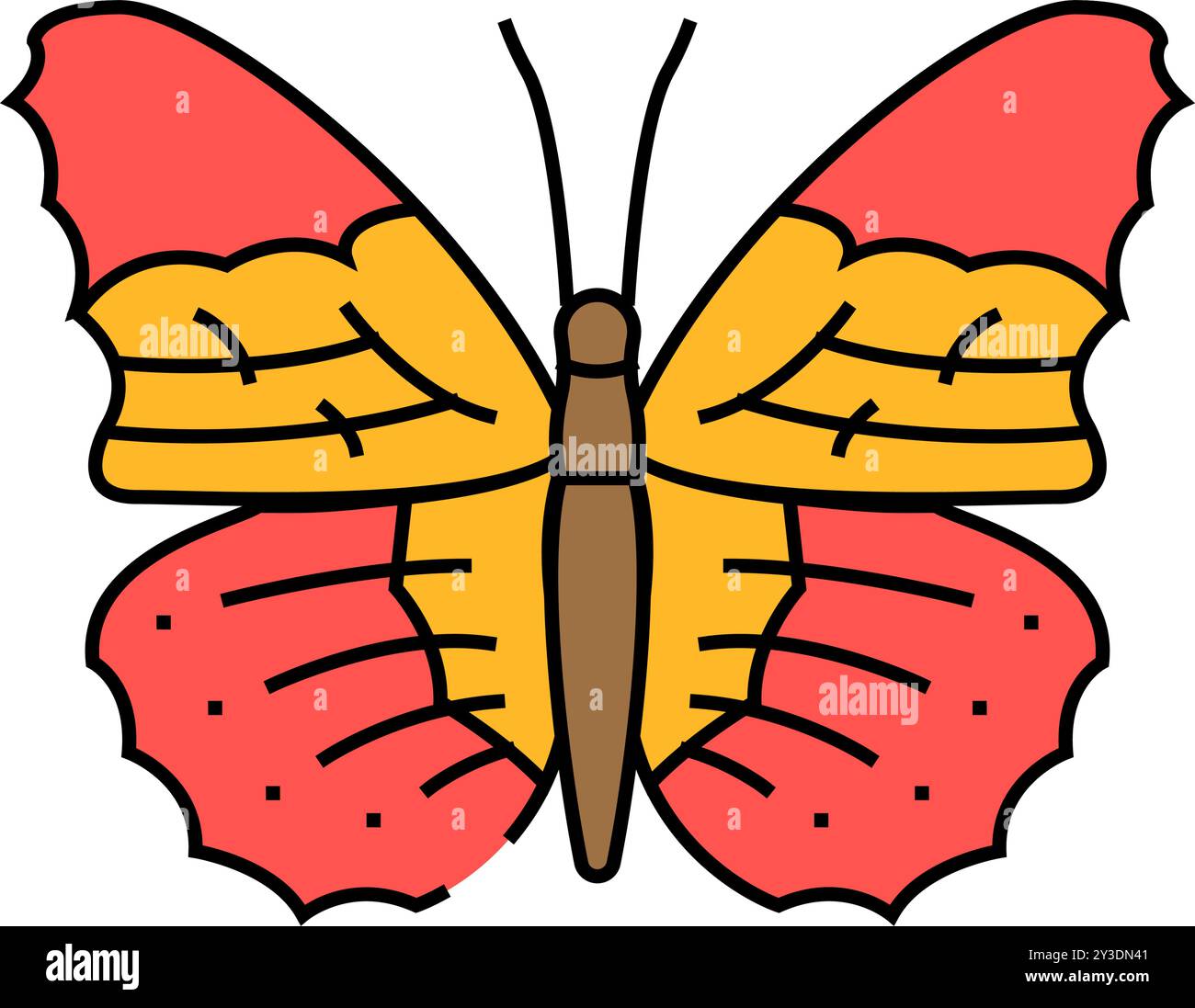 painted lady summer icon color illustration Stock Vector Image & Art ...