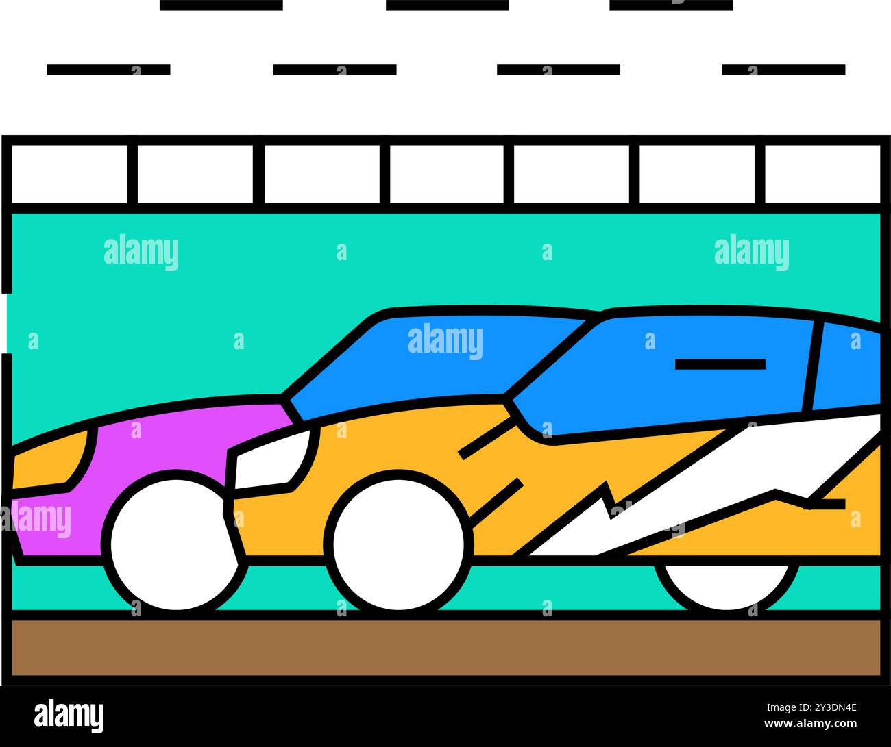 competition car race vehicle icon color illustration Stock Vector Image ...