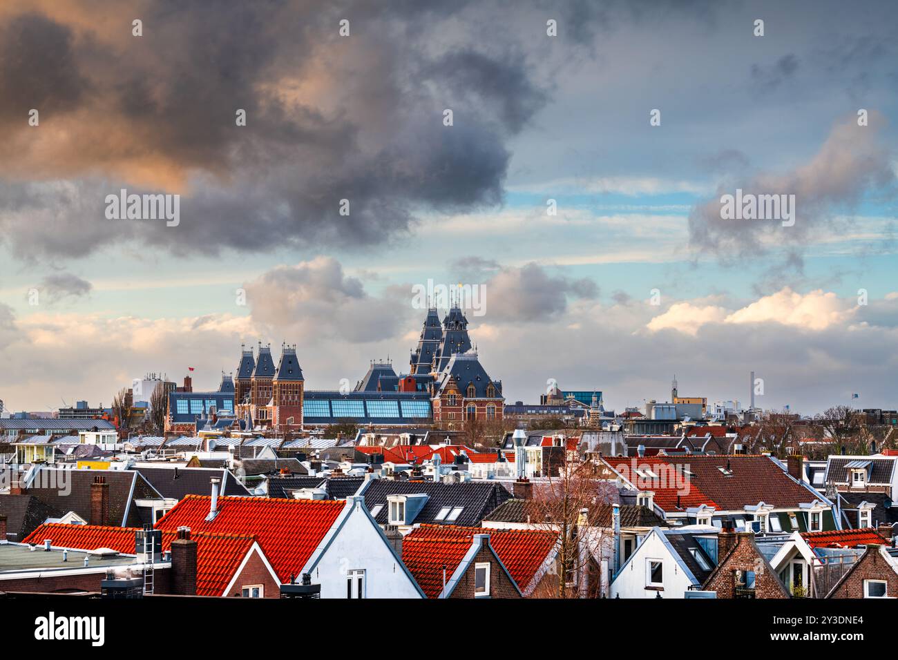 Amsterdam, Netherlands view of the cityscape from De Pijp at dusk Stock ...