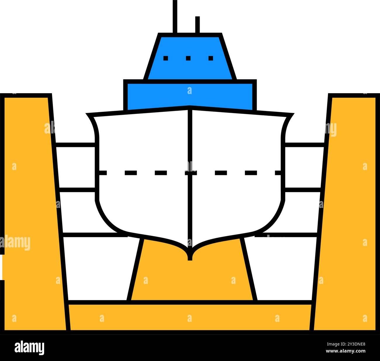 shipyard manufacturing process icon color illustration Stock Vector ...