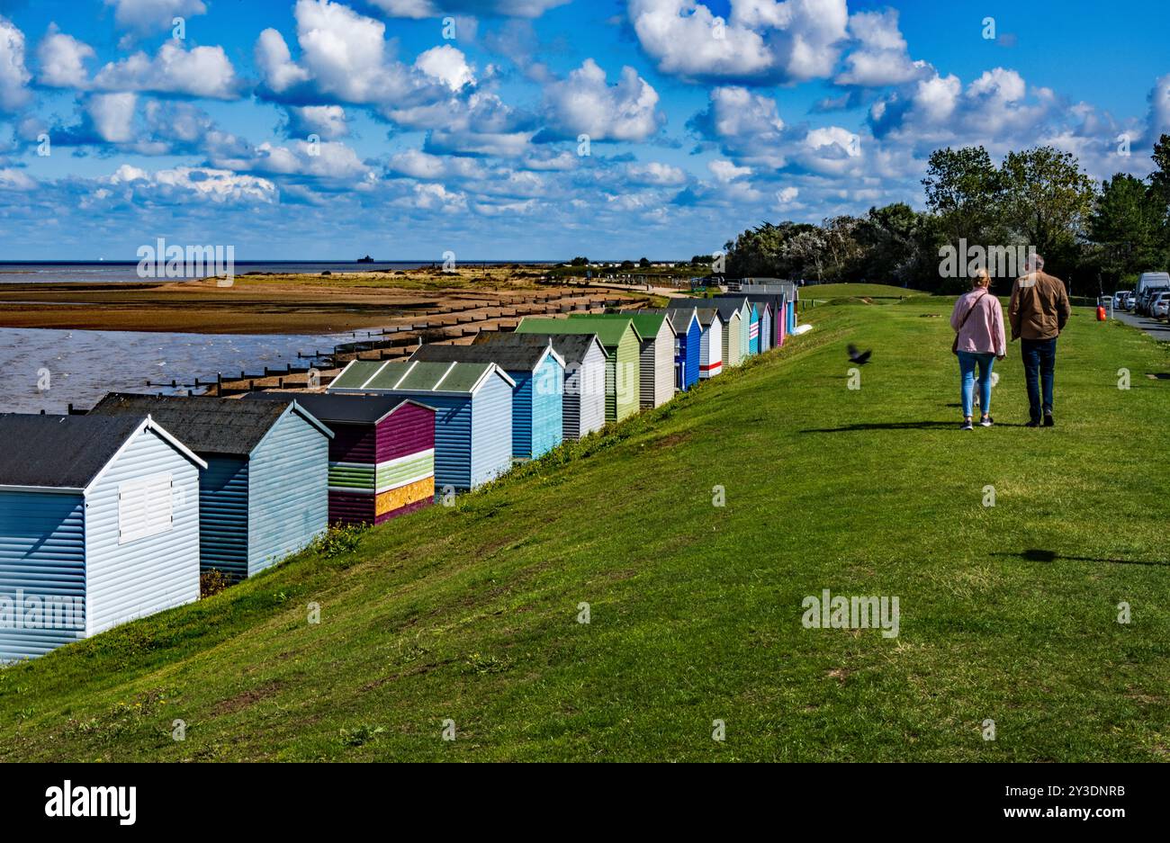 Beach huts on Tankerton beach, Kent Stock Photo - Alamy