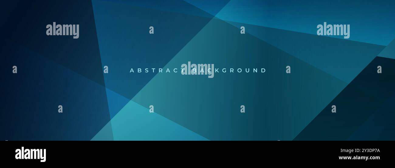 Blue modern abstract wide banner with geometric shapes. Dark blue ...