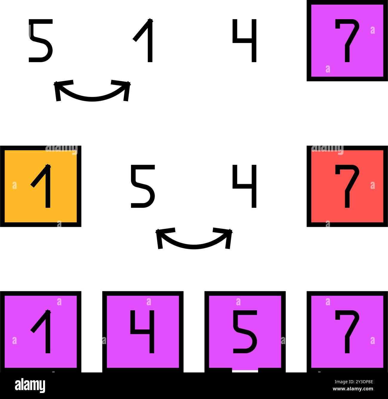 Insertion Sort Algorithm Icon Color Illustration Stock Vector Image