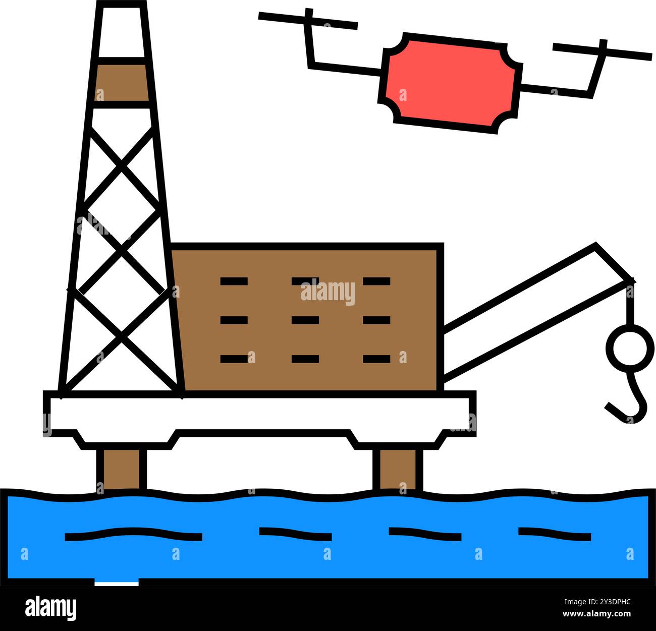 oil gas inspection drone icon color illustration Stock Vector Image ...