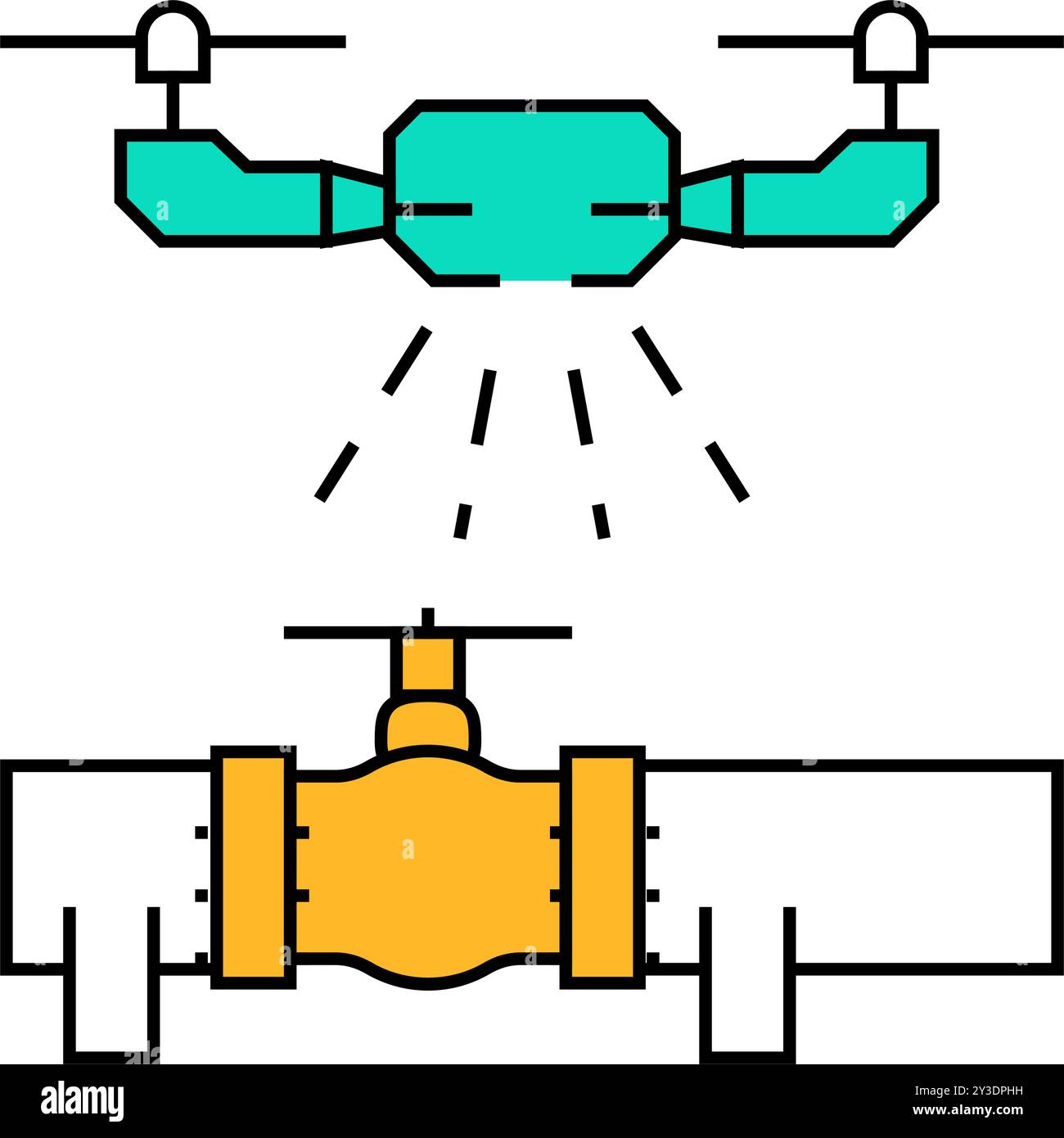 pipeline inspection drone icon color illustration Stock Vector Image ...