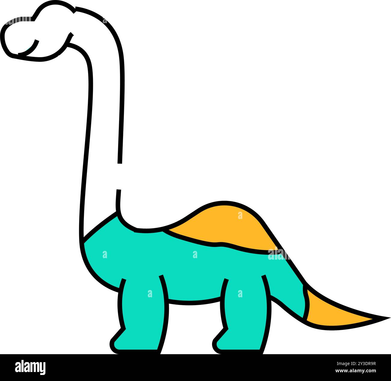 brachiosaurus dinosaur animal icon color illustration Stock Vector ...