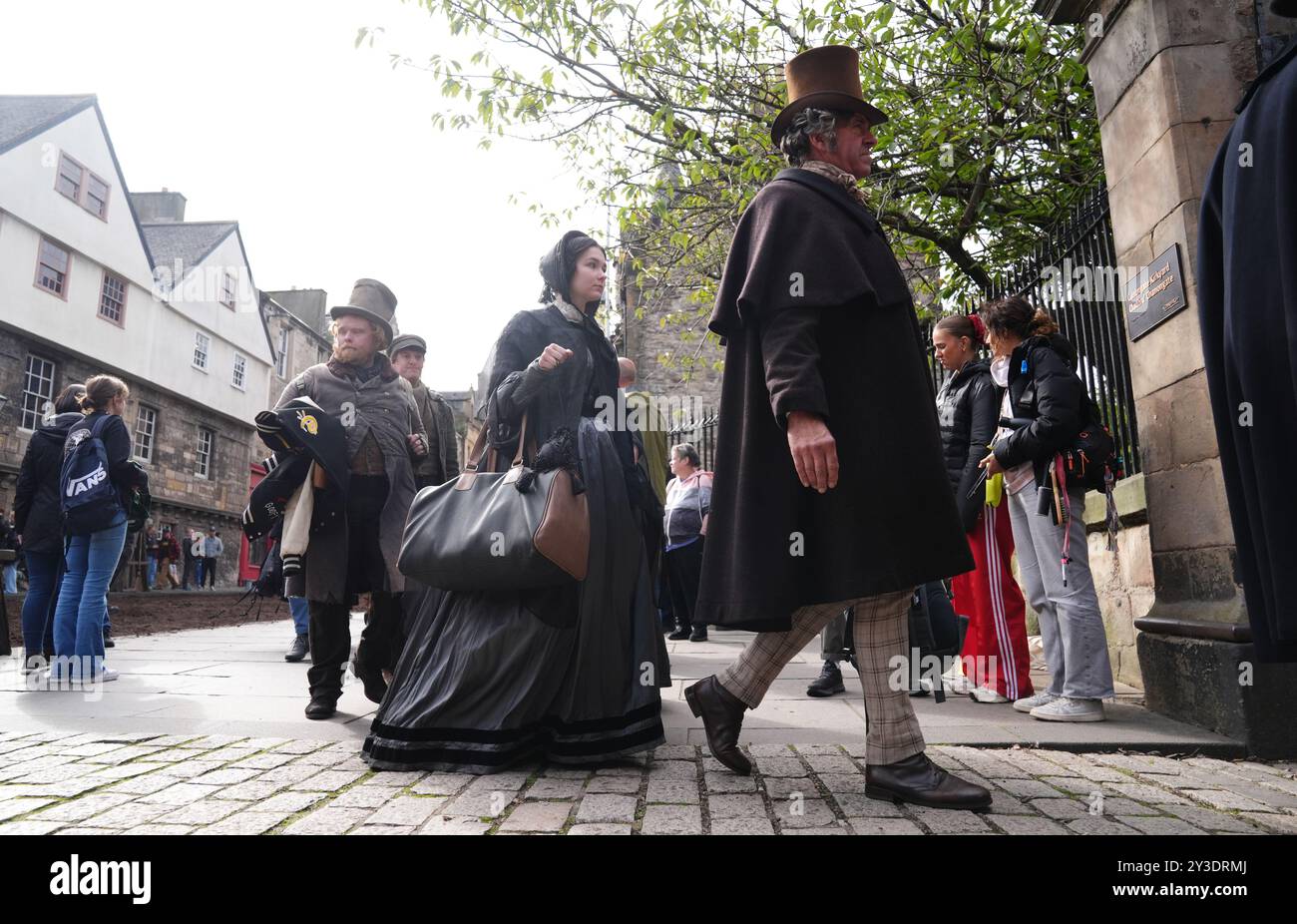 Cast extras on set during the filming of Guillermo del Toro's ...