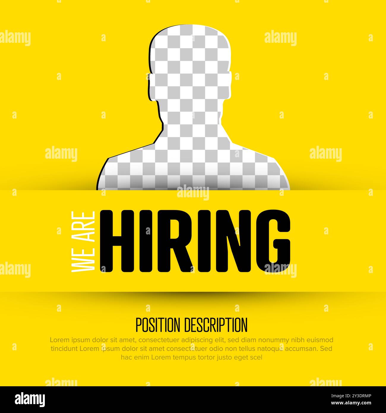 Yellow we are hiring flyer banner status template with transparent ...