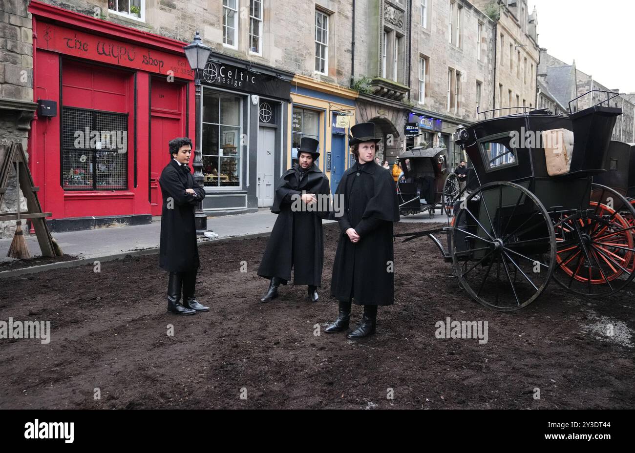 Cast extras on set during the filming of Guillermo del Toro's ...