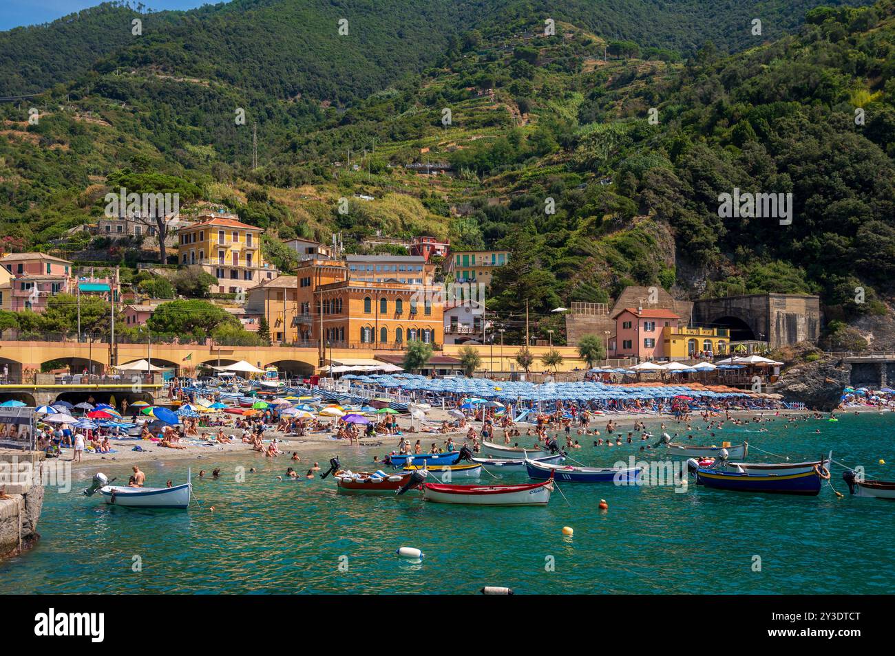 Monterosso al Mare, Italy - August 10, 2024: Views of the beach at the ...