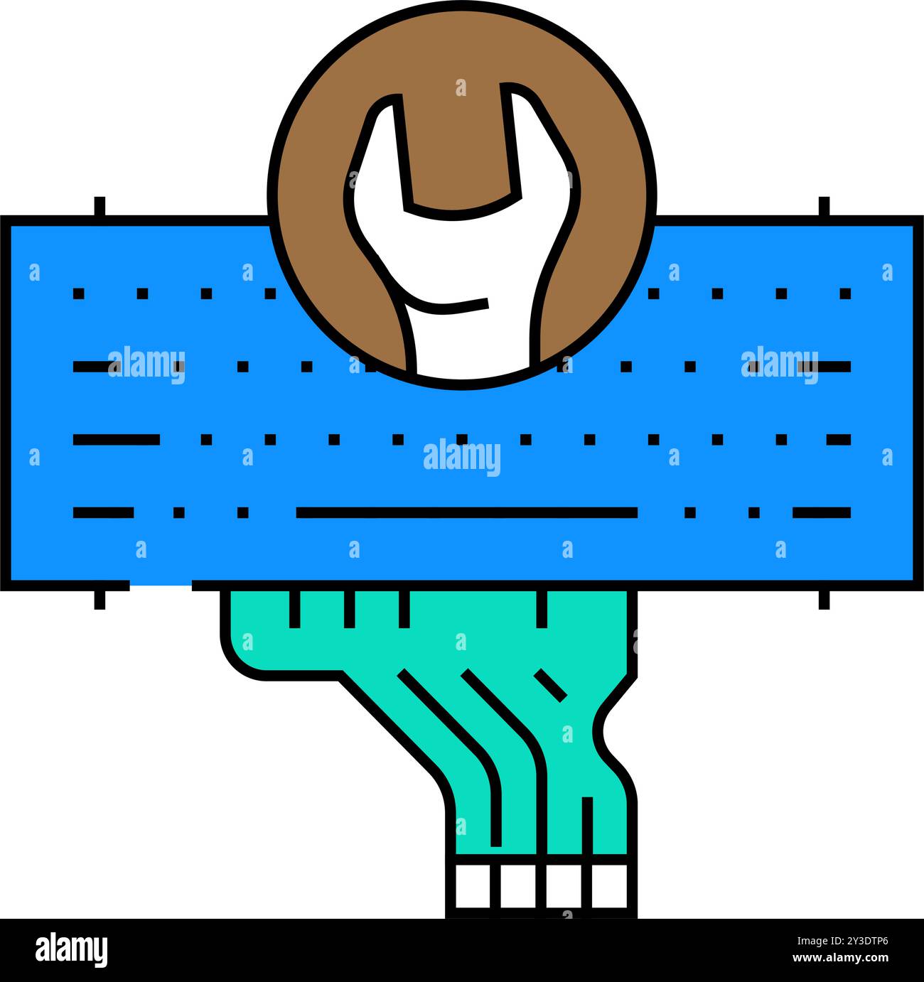 keyboard replacement repair computer icon color illustration Stock ...