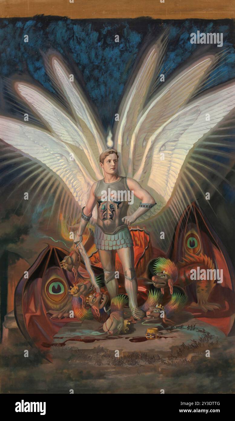 Archangel Michael slaying the dragon, 1906 Stock Photo - Alamy