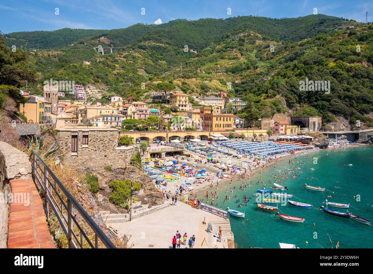 Monterosso al Mare, Italy - August 10, 2024: Views of the beach at the ...