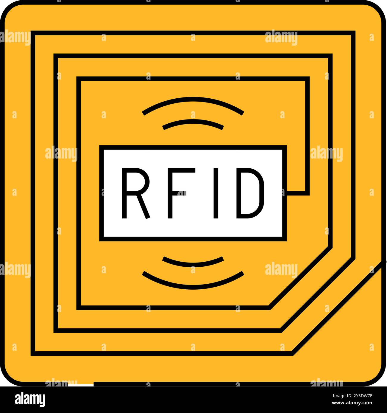 rfid tracking autonomous delivery icon color illustration Stock Vector ...