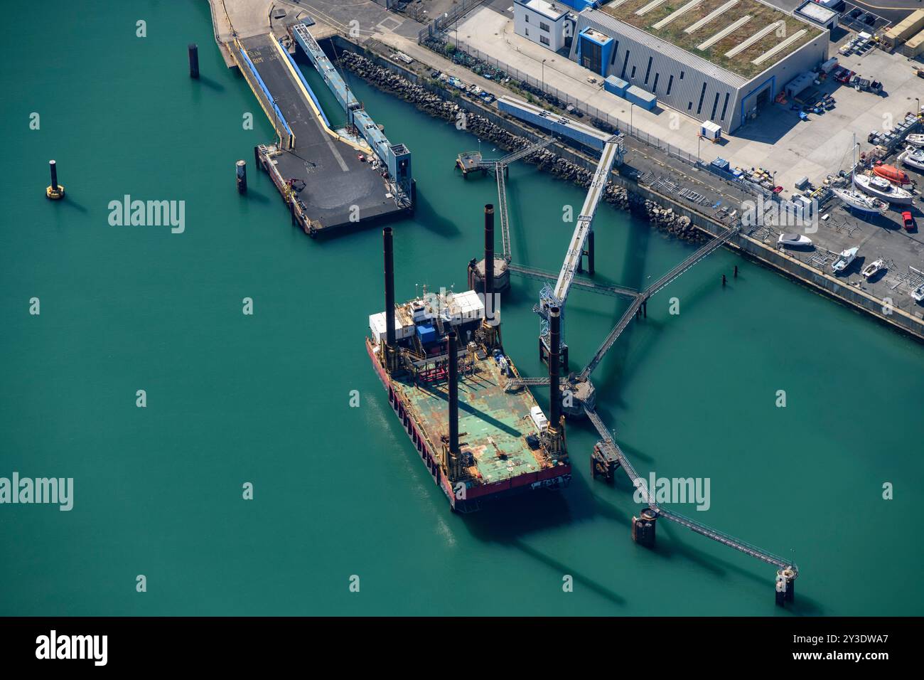 A jack-up pontoon in the Port of Ramsgate, Kent, 2022 Stock Photo - Alamy