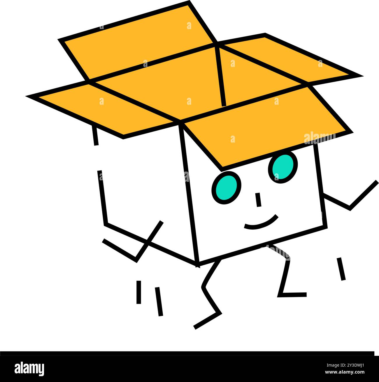 jump cardboard box character icon color illustration Stock Vector Image ...