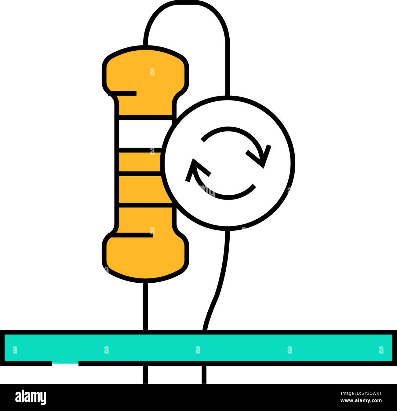 resistor replacement electronics icon color illustration Stock Vector ...