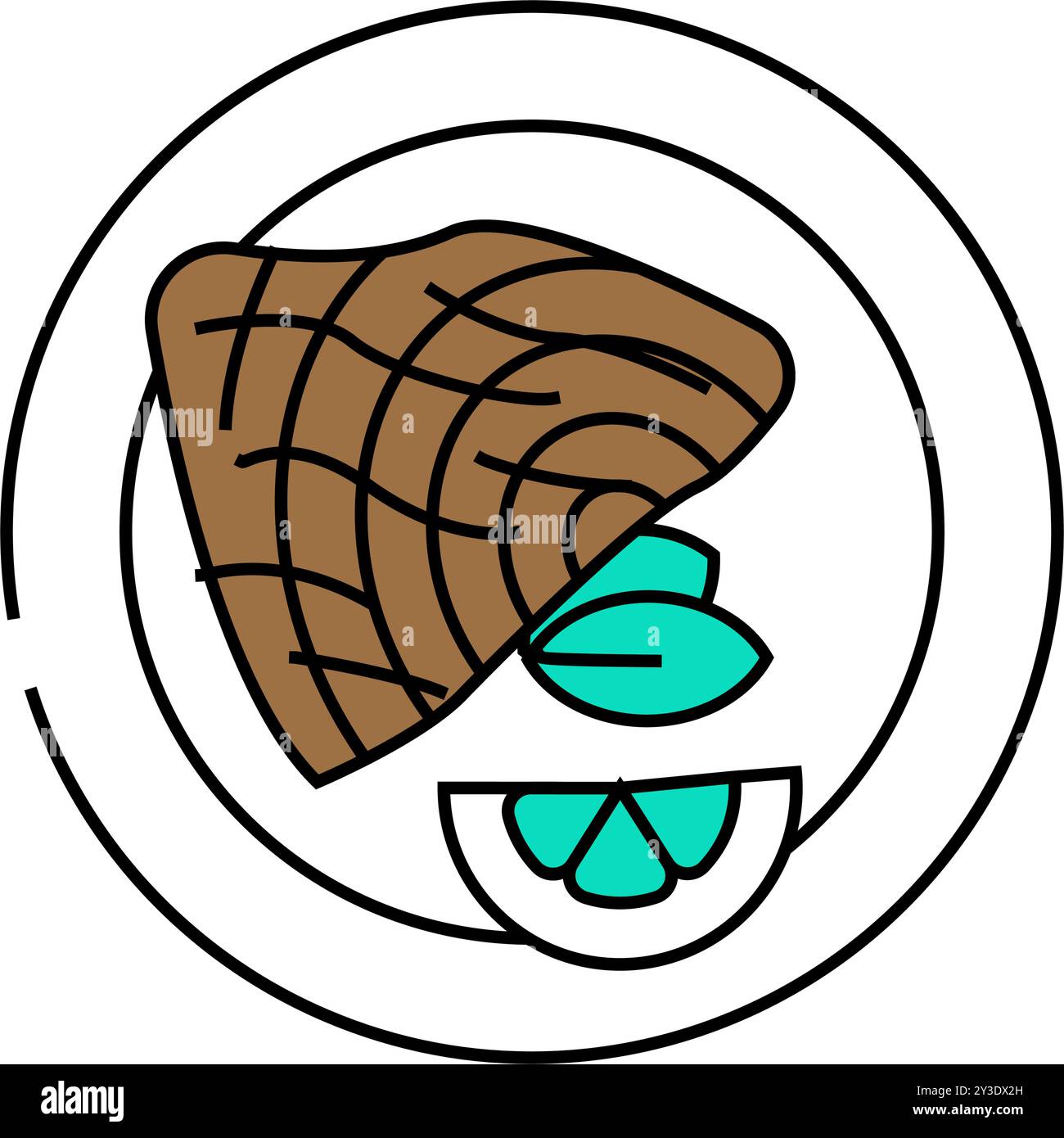 tuna steak sea cuisine icon color illustration Stock Vector Image & Art ...