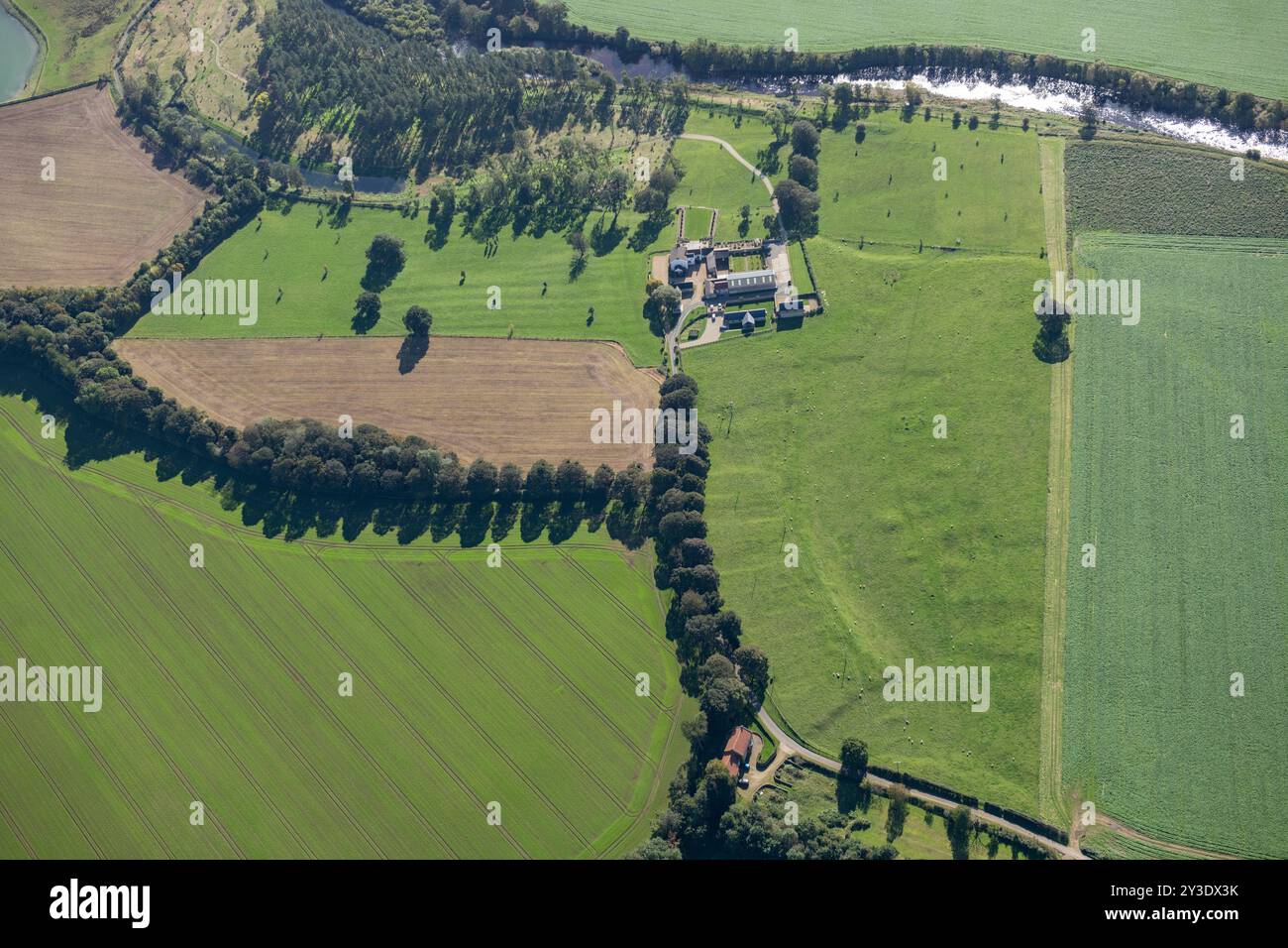 The earthwork remains of East Tanfield deserted medieval village, North ...