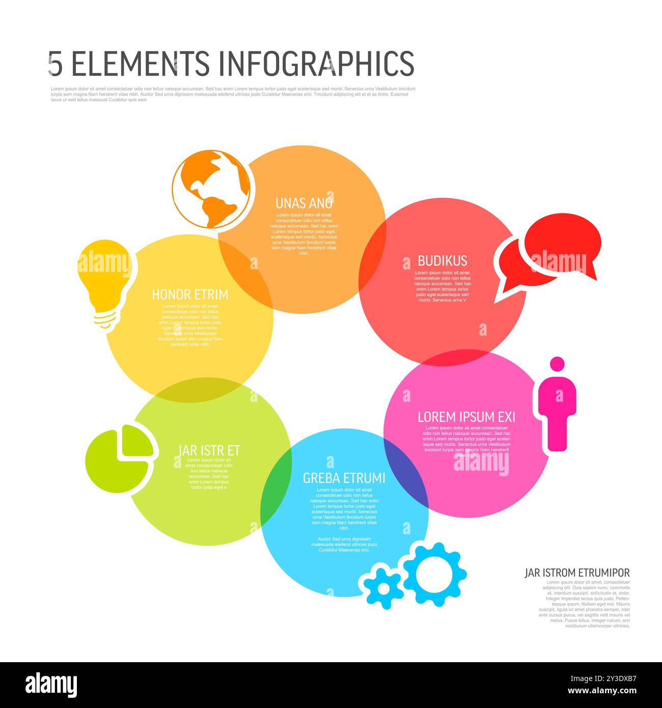 Fresh Colorful Infographic multipurpose Template with Six Rainbow ...