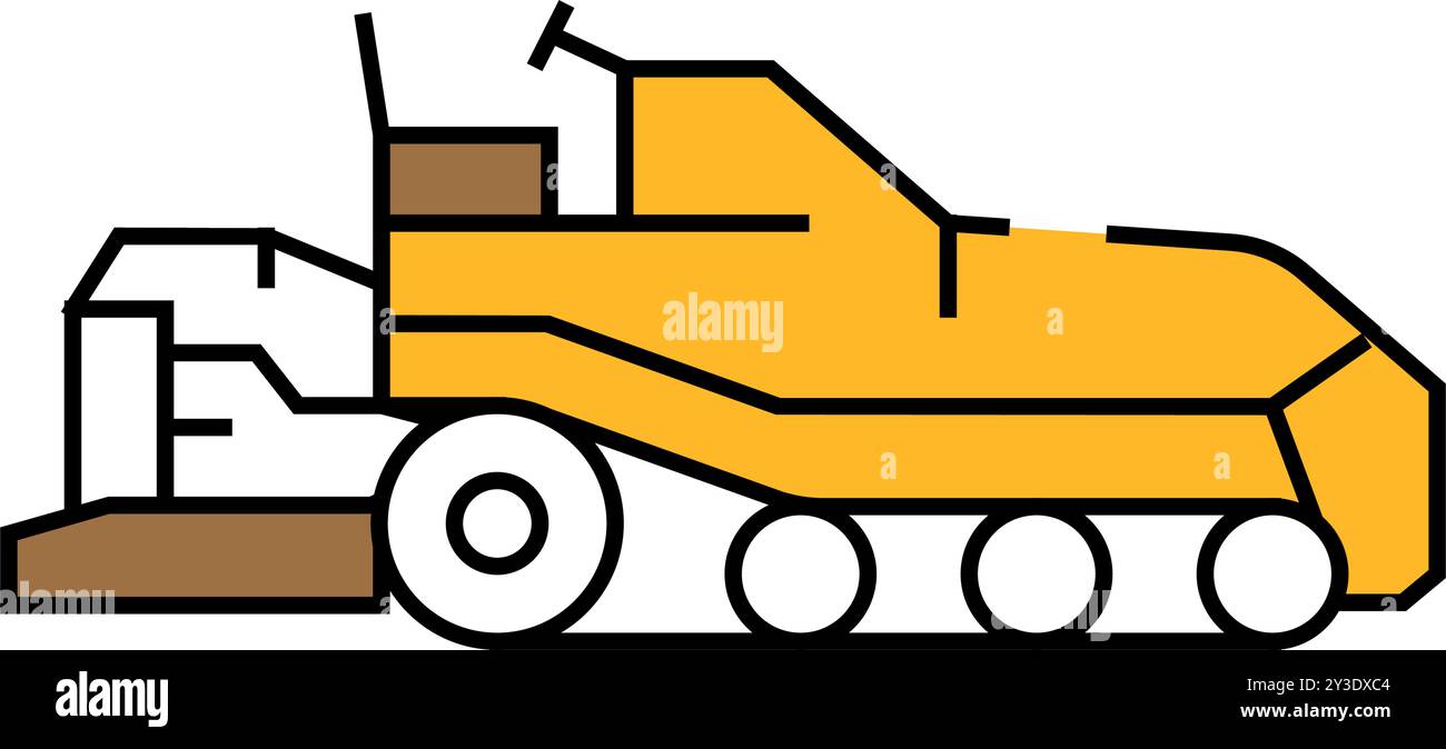 asphalt paver construction vehicle icon color illustration Stock Vector ...