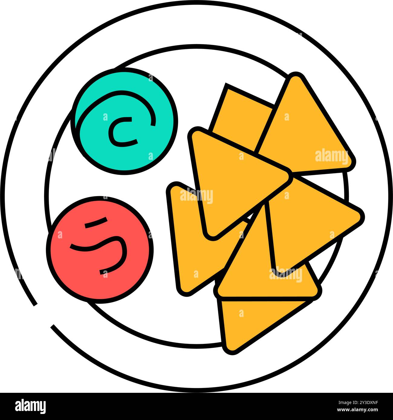 tortilla chips mexican cuisine icon color illustration Stock Vector ...