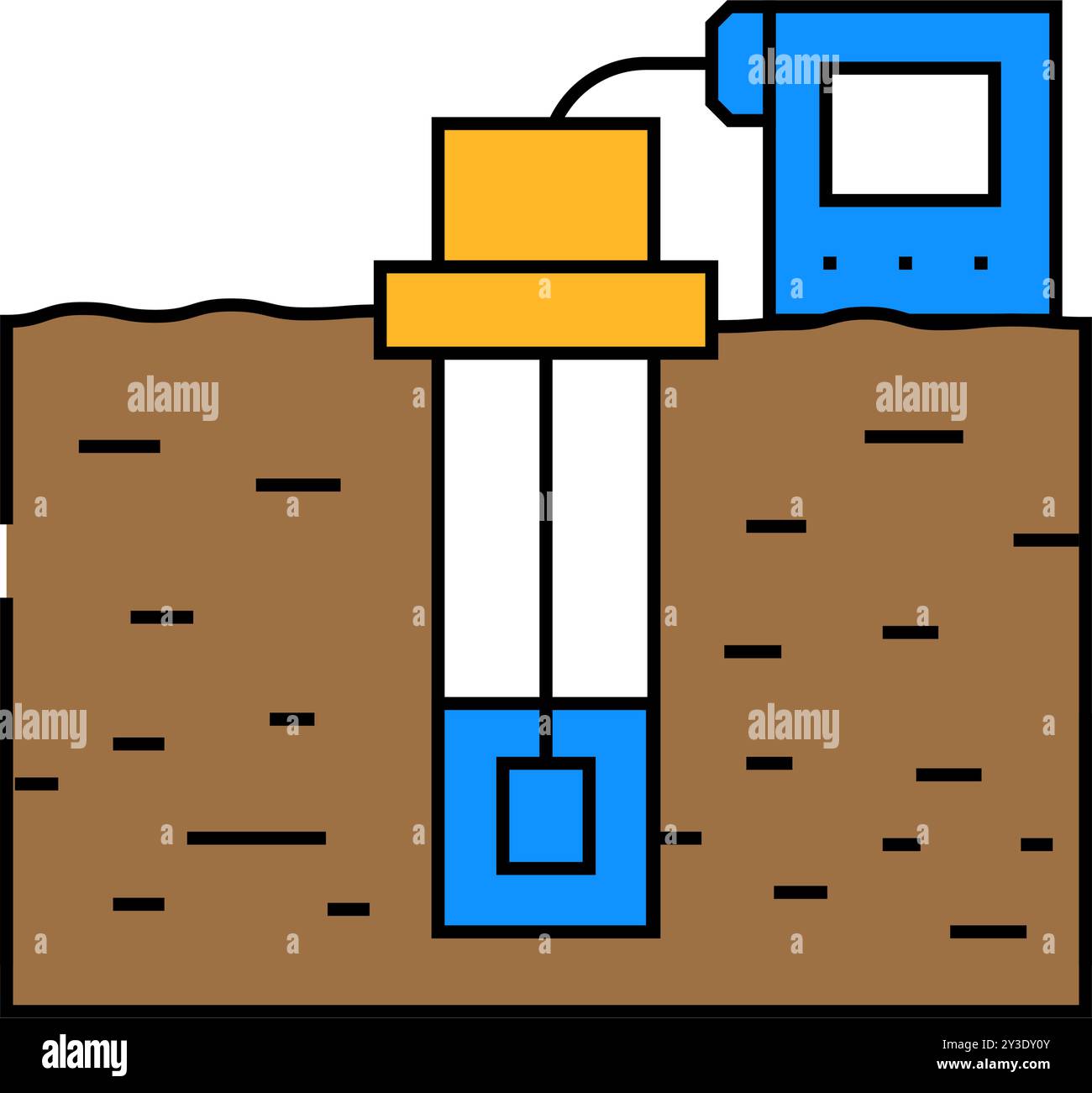 groundwater sampling hydrogeologist icon color illustration Stock ...
