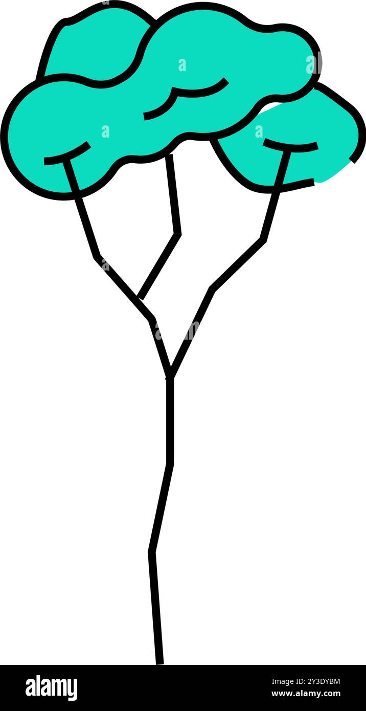 rubber tree jungle amazon icon color illustration Stock Vector Image ...