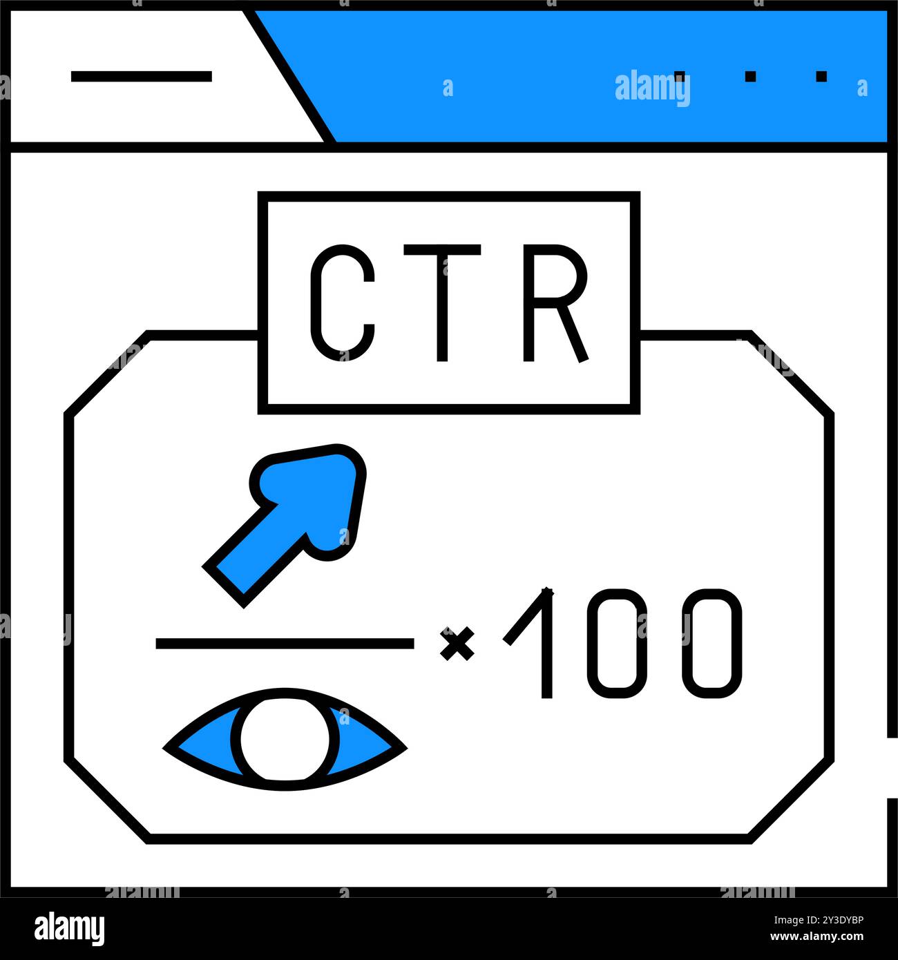 ctr click through rate seo icon color illustration Stock Vector Image ...