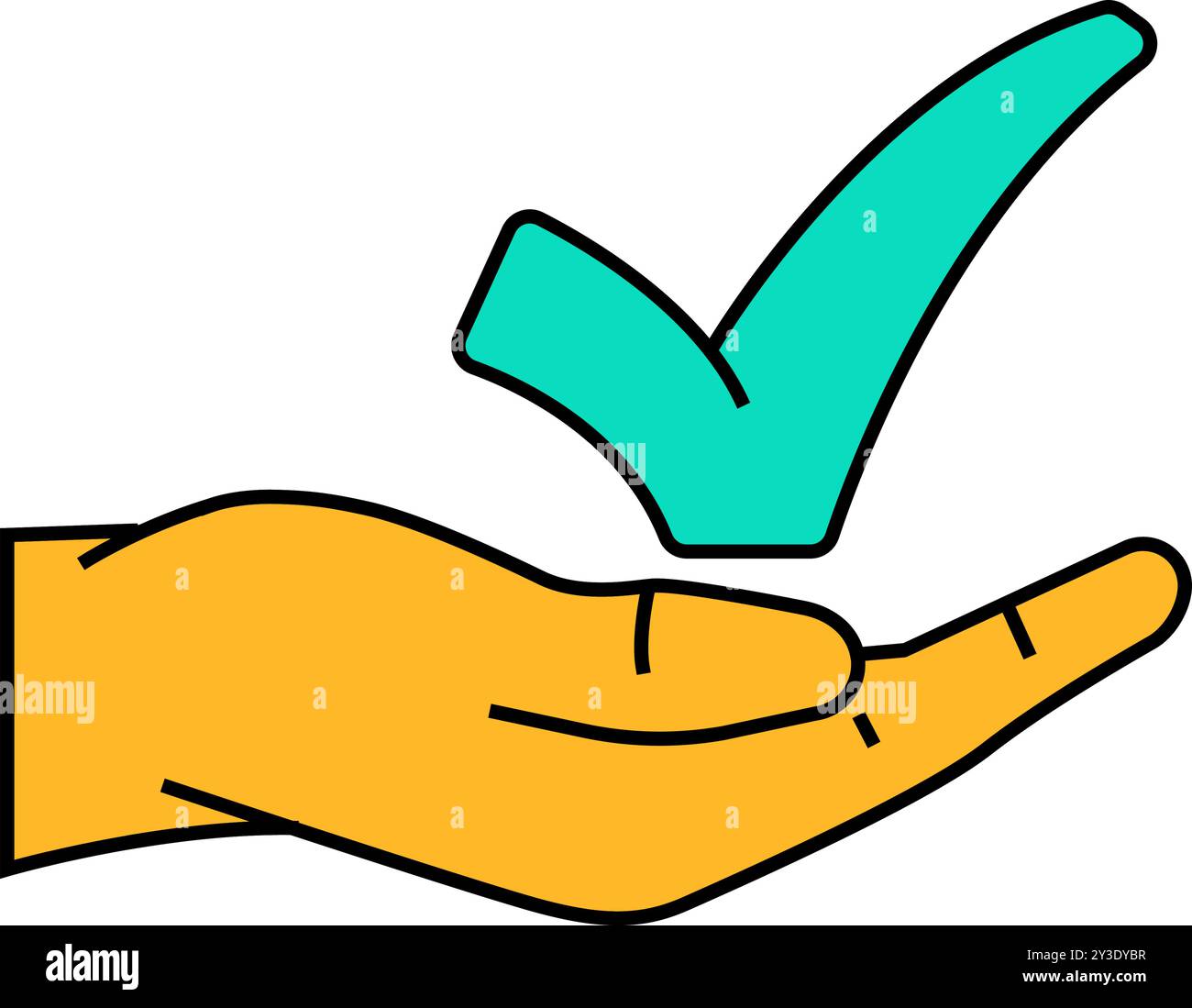 hand check mark icon color illustration Stock Vector Image & Art - Alamy