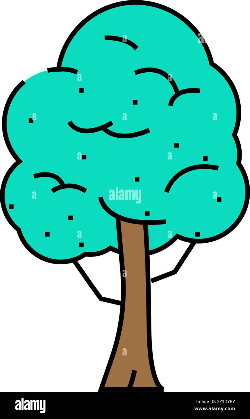 padauk tree jungle amazon icon color illustration Stock Vector Image ...