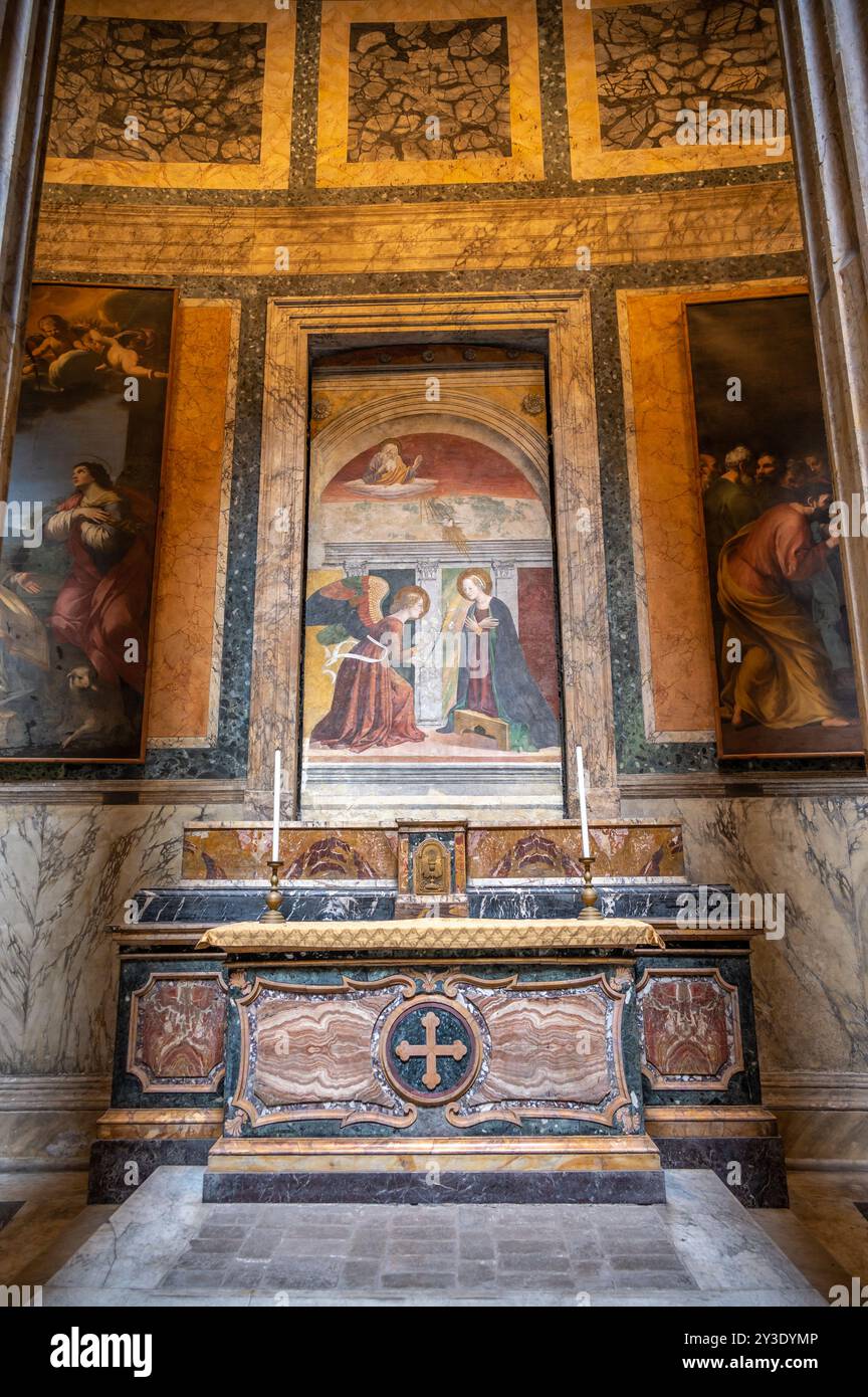 Rome, Italy - August 15, 2024: Inside the Pantheon in Rome, the famous ...