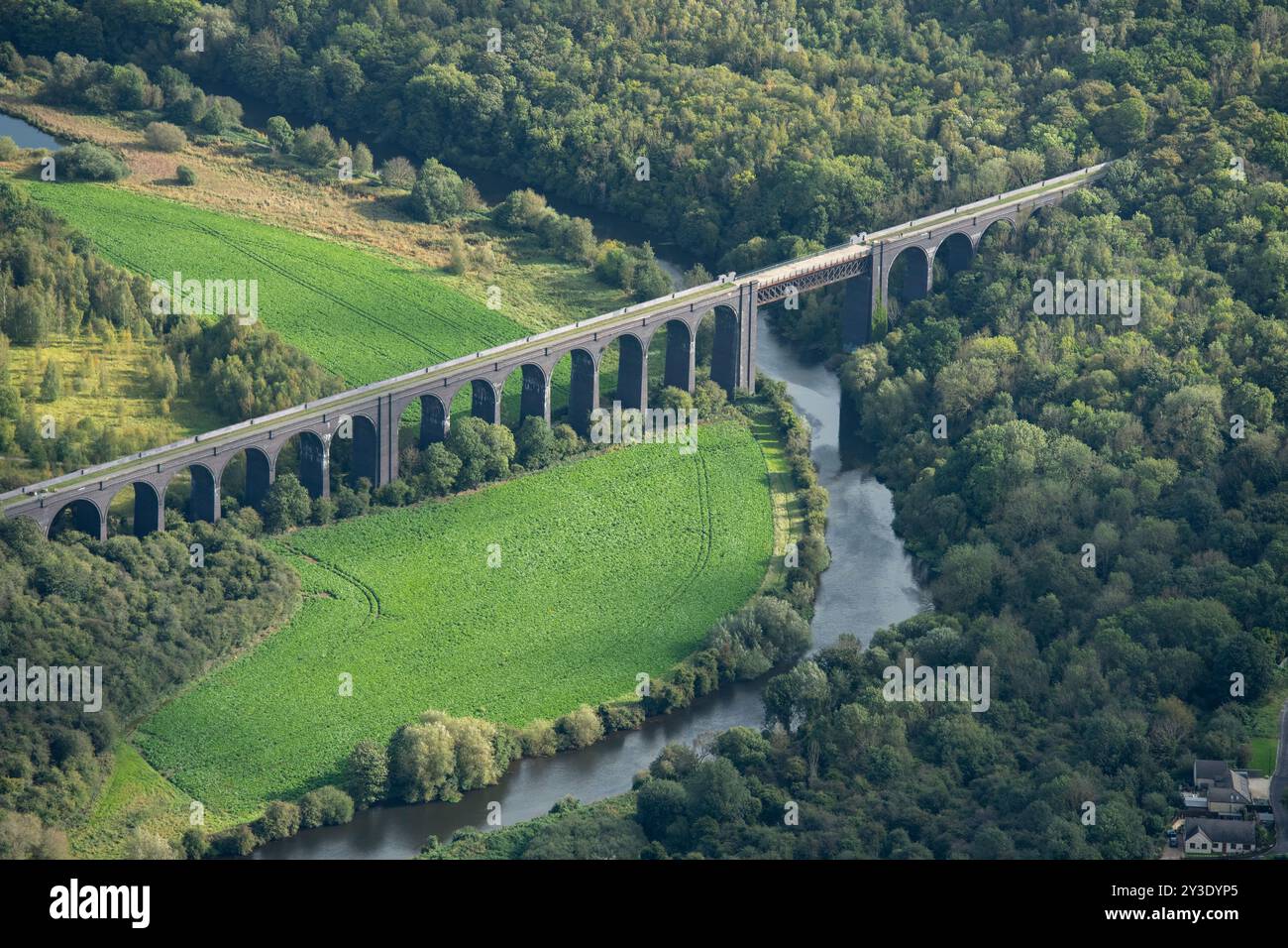 Conisbrough Viaduct, built using the Blondin aerial ropeway system for ...