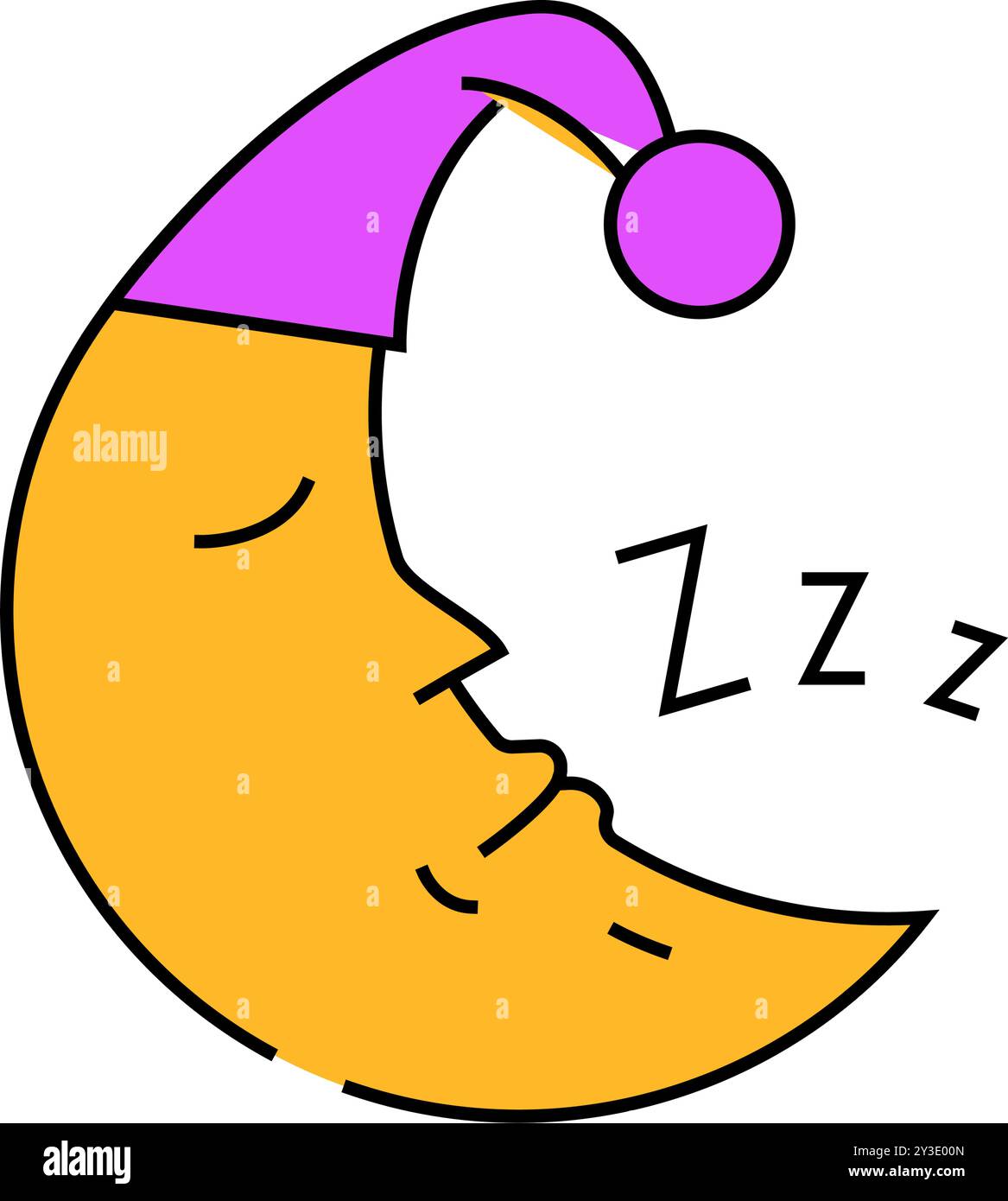 sleeping moon sleep night icon color illustration Stock Vector Image ...