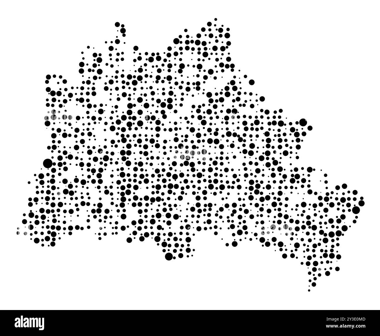 Symbol Map of the Bundesland Berlin (Germany) showing the Bundesland ...