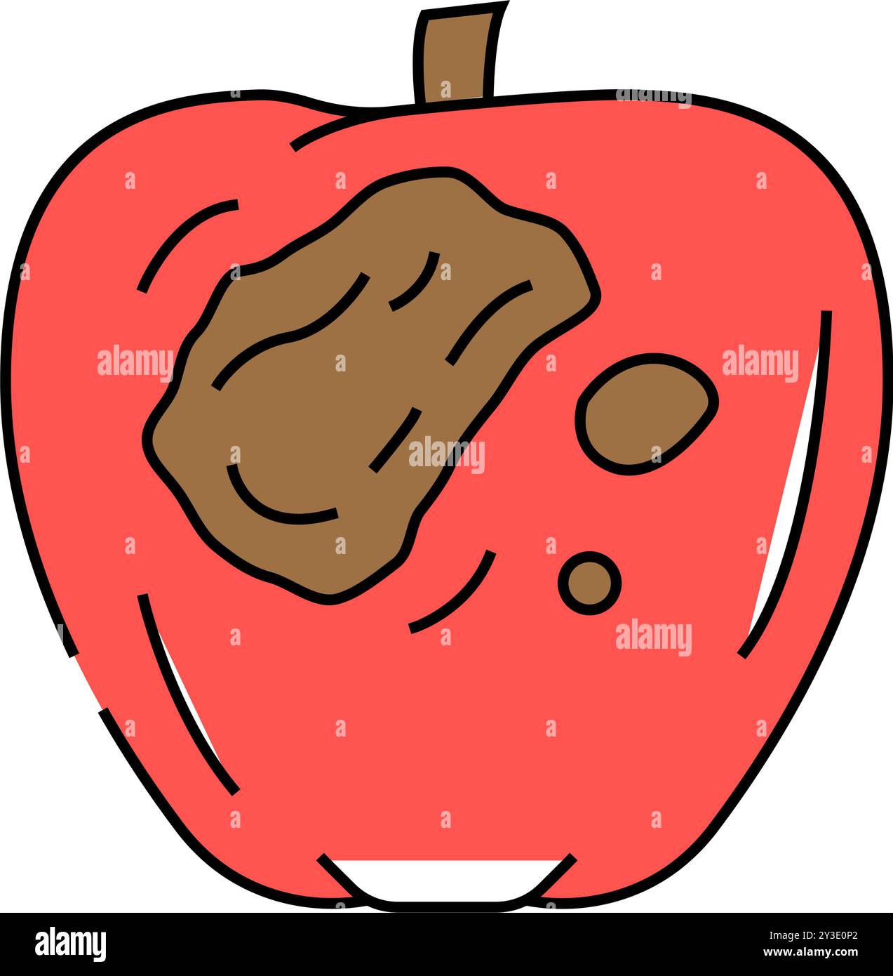 apple rotten food icon color illustration Stock Vector Image & Art - Alamy