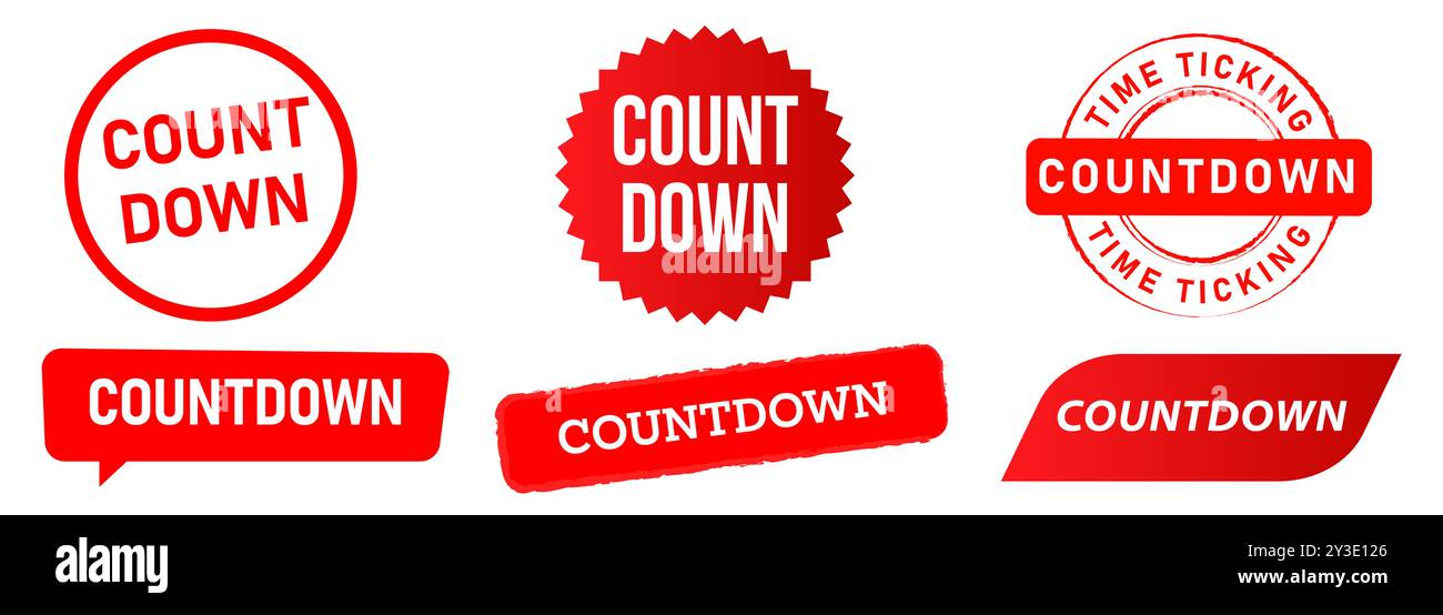 Countdown limited offer stamp red badge deadline time remaining ...
