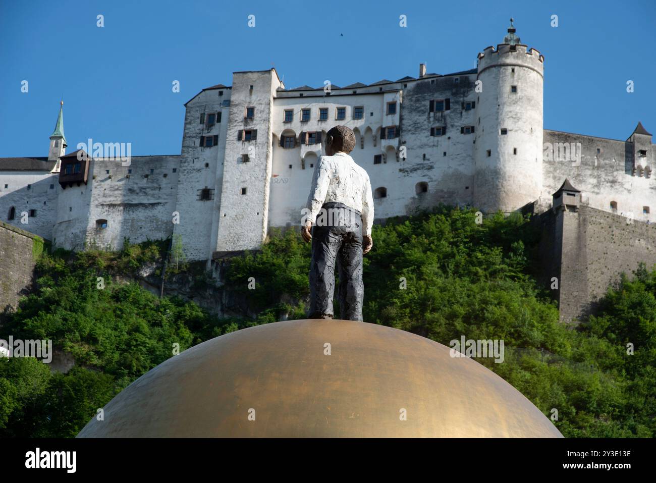 The Man on top of The Golden Ball of the Sphaera, a 2007 sculpture by ...