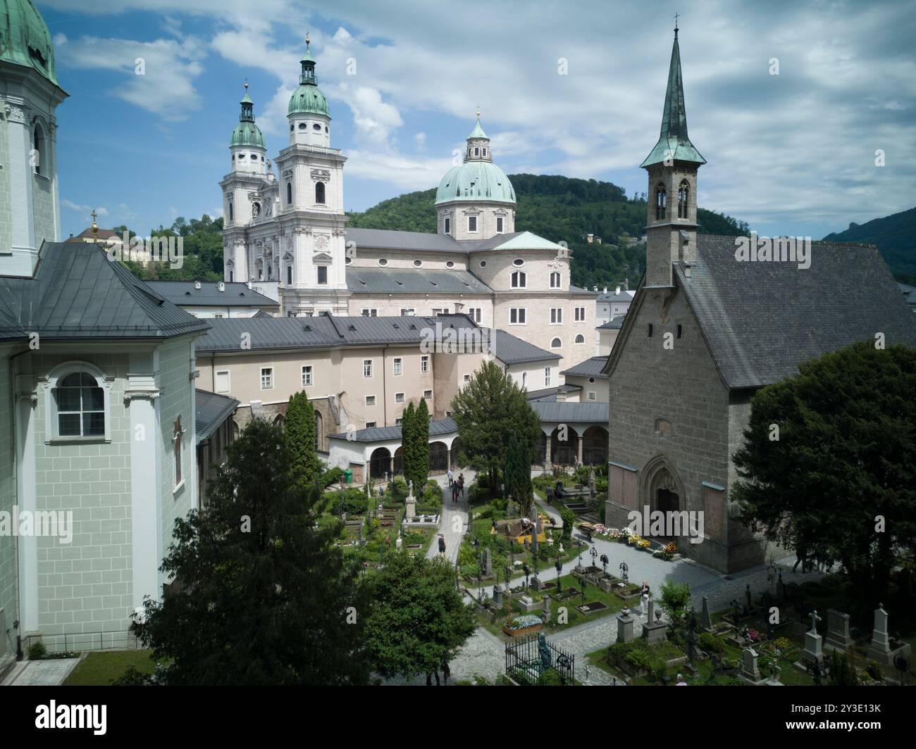 Looking down onto the Cathedral of Saints Rupert and Vergilius from St ...