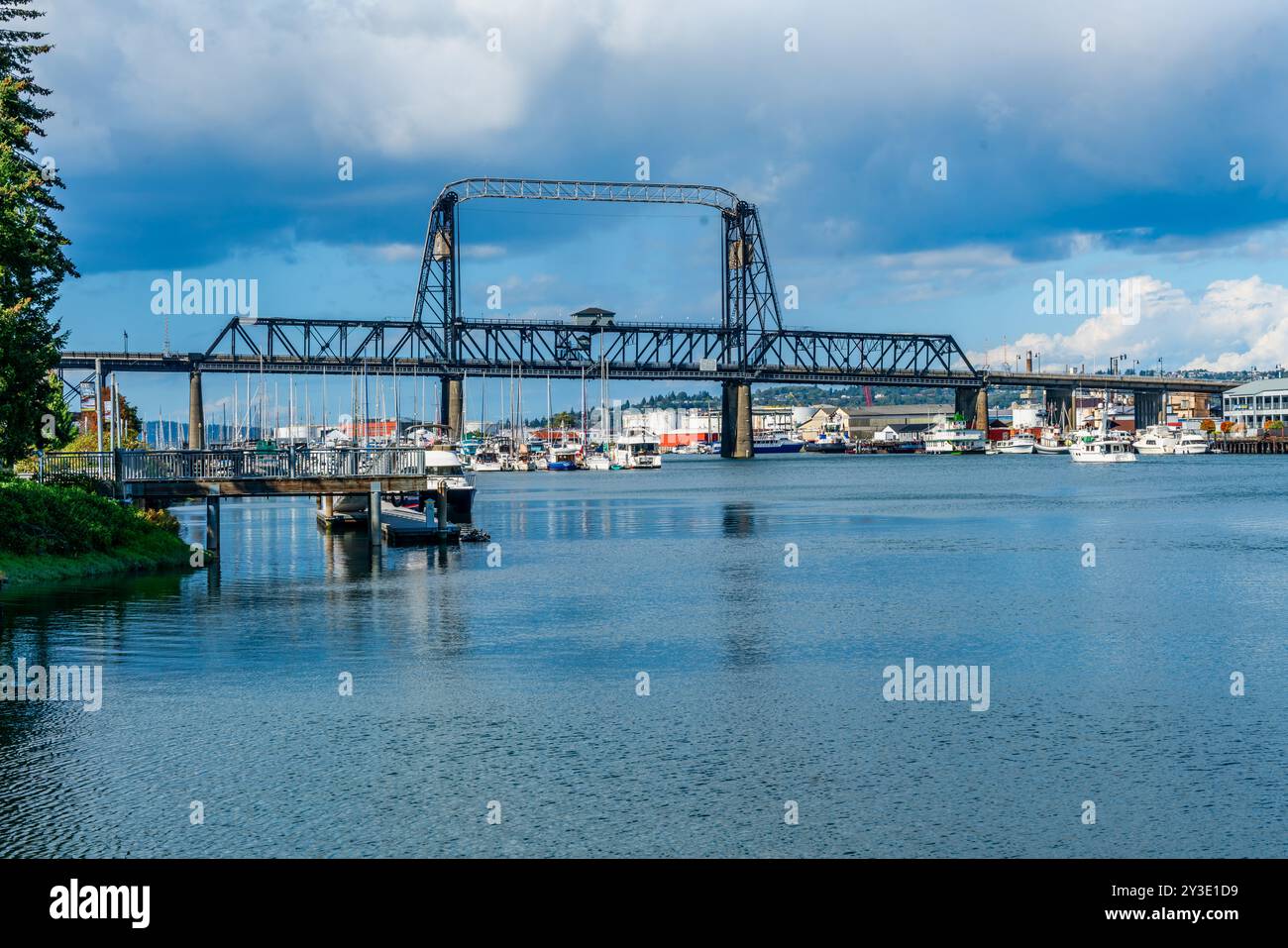 A view of the Murray Morgan bridge in Tacoma, Washington Stock Photo ...