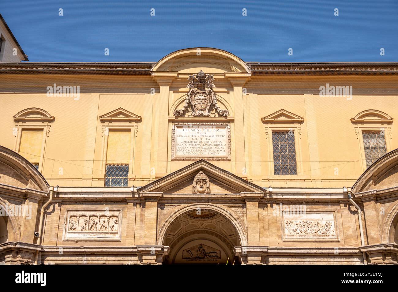 Vatican City: August 12, 2024: Exteror facade of buildings houseing the ...